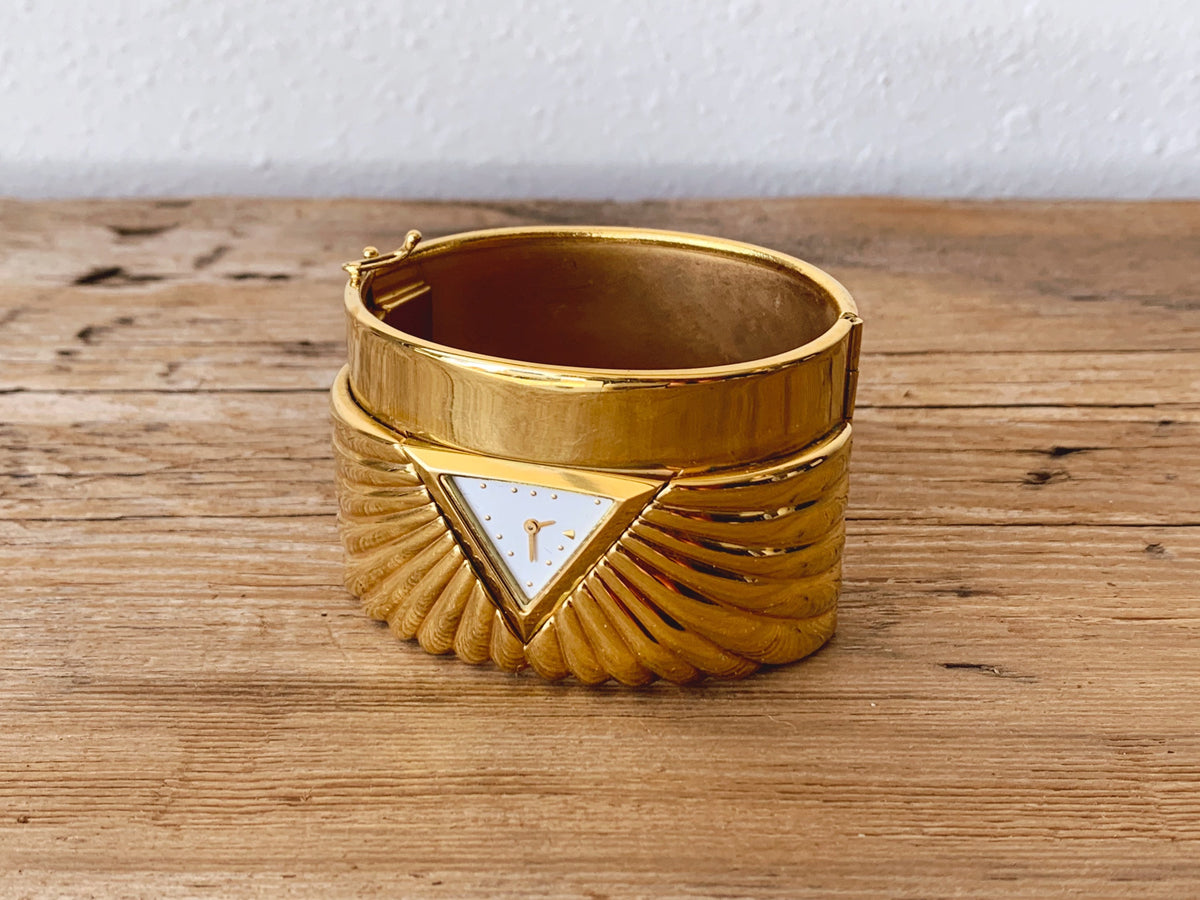 Vintage 1988 The Franklin Mint Gold Plated Pyramid Watch in Original B ...